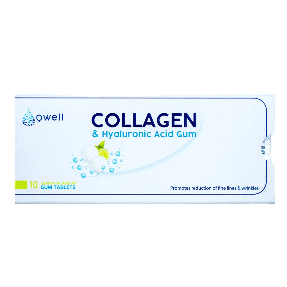 Buy Qwell Collagen & Hyaluronic Acid Lemon Chewing Gum 10s online at ...